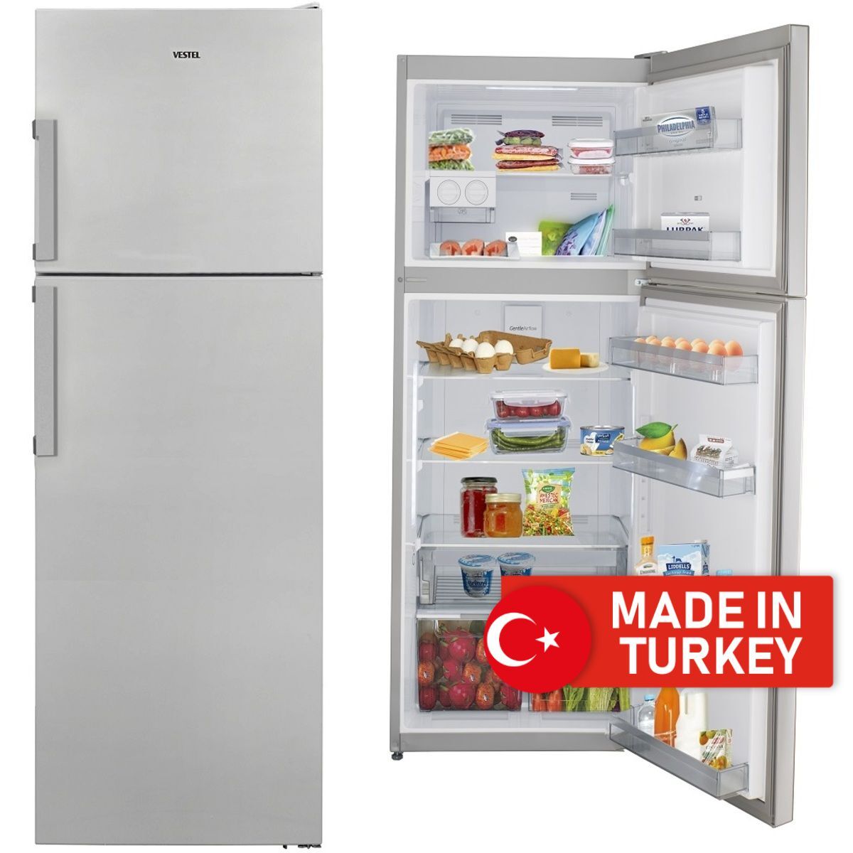 Vestel Top Mount Freezer Refrigerator 310 Liters 16 CFT, Inox - RM460T ...